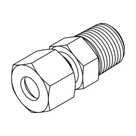 Metric Compression Male Stud Coupling - BSPT