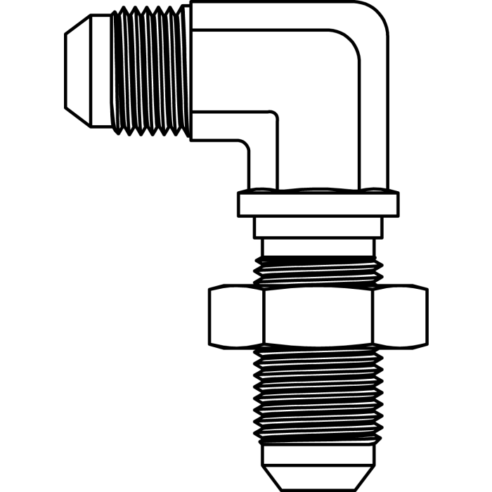 JIC Bulkhead Union Elbow 90° with Locknut